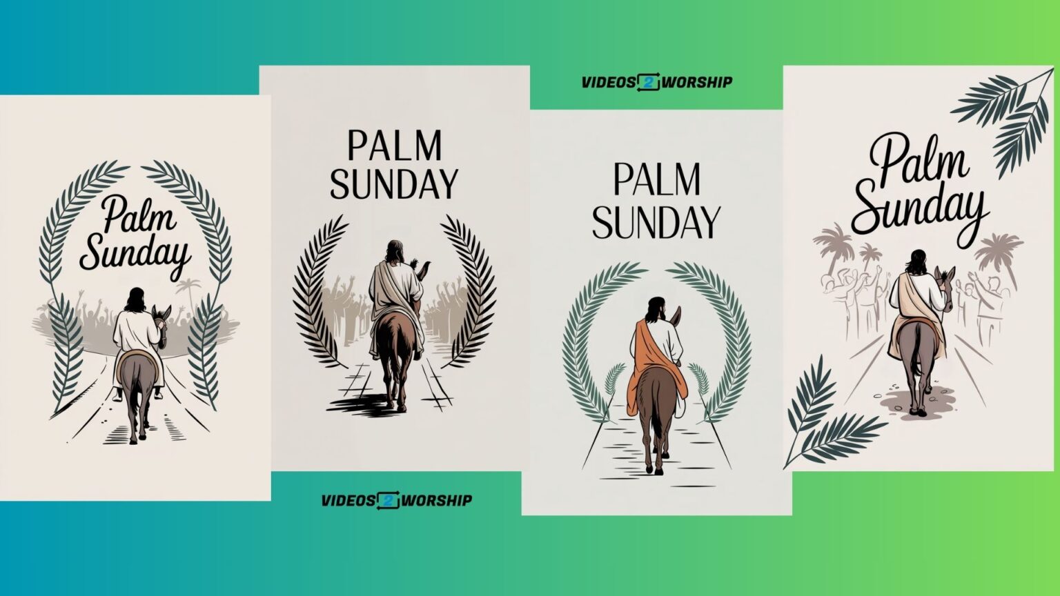Free Palm Sunday Digital Art | Triumphal Entry Christian Illustration ...