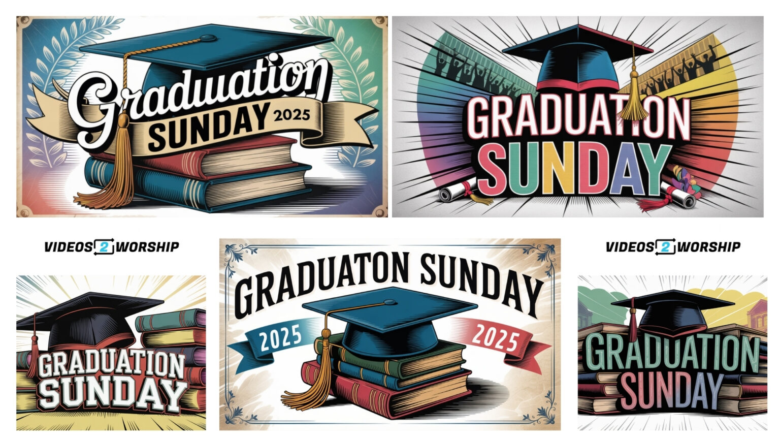 Graduation 2025 Sunday Church Slide Bundle | Worship Service Graphics ...